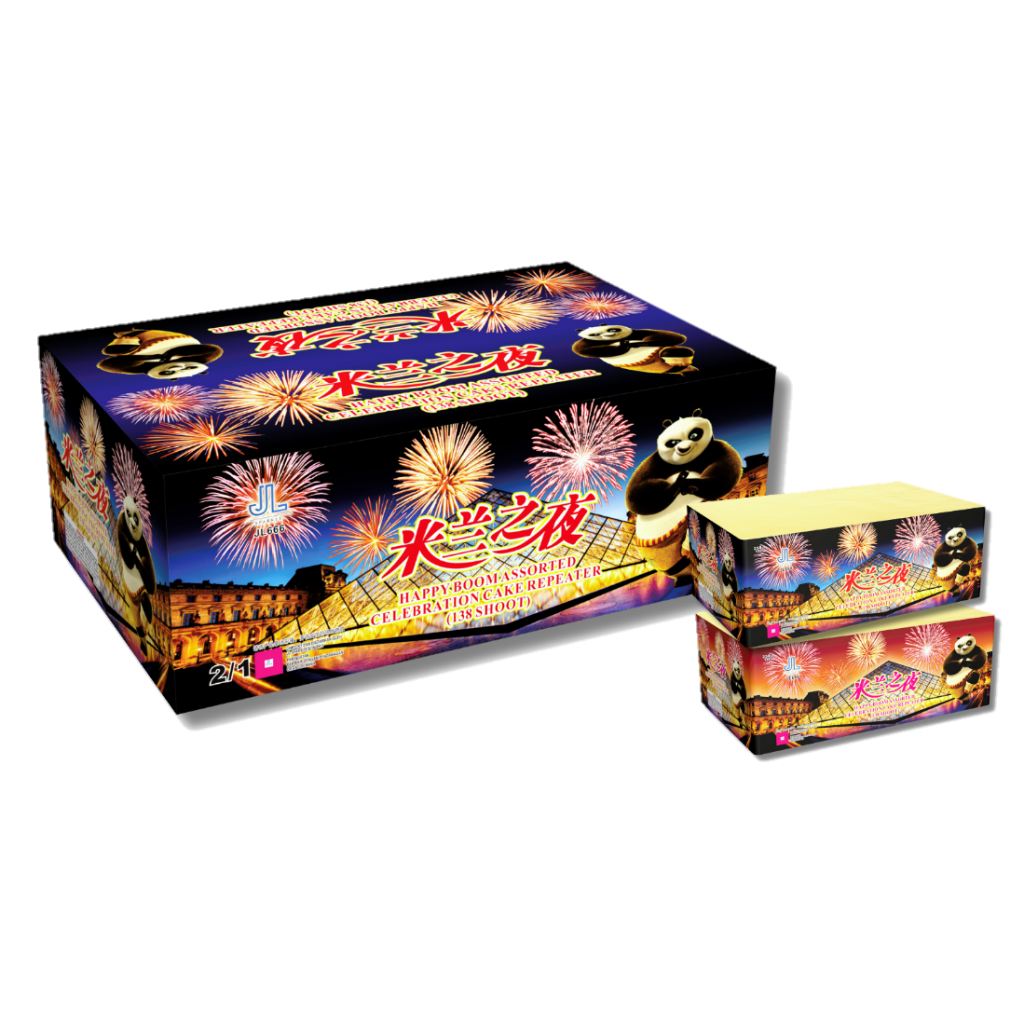 HAPPY BOOM ASSORTED CELEBRATION CAKE REPEATER (138 SHOOT) 1/1 – JL Sparkle